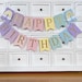 Pastel Rainbow Happy Birthday Banner. Custom Name, Party, First ...