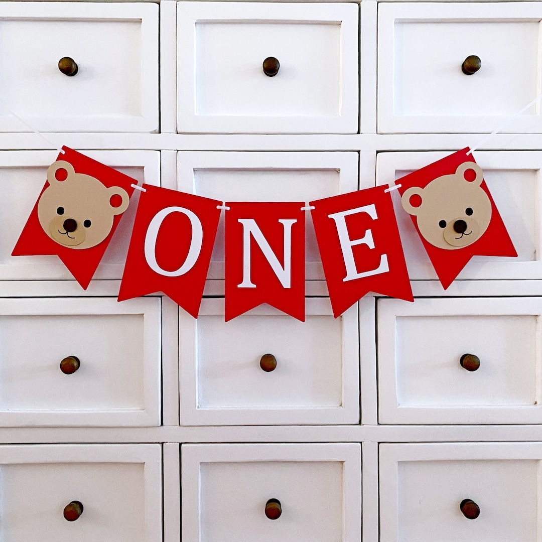 Teddy Bear Banner ONE. Teddy Bear's Picnic. Birthday Party or Baby ...