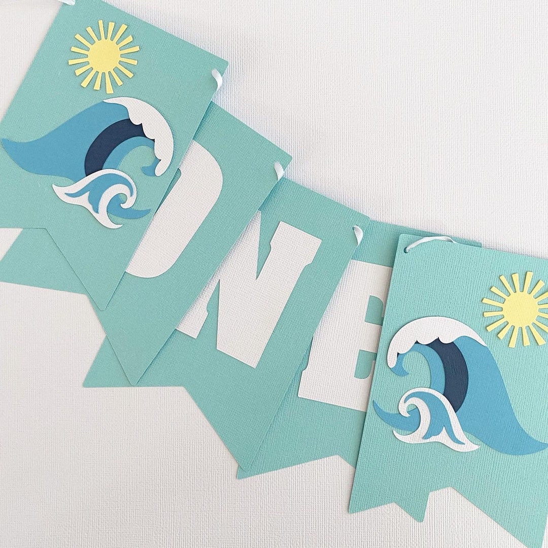 ONE Wave Banner. the Big One Custom Name Banner First - Etsy
