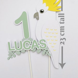 Cockatoo Cake Topper. Birthday Cake Topper, Add Name and Age ...