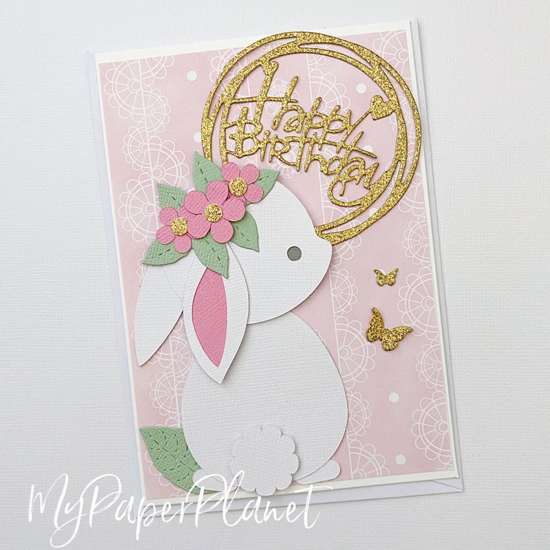 Bunny Happy Birthday Card, Some Bunny is One. Rabbit Card. - Etsy