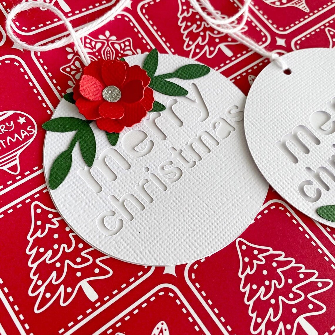 Christmas Floral Gift Tags. Xmas Flowers, Merry Christmas Gift Wrapping ...
