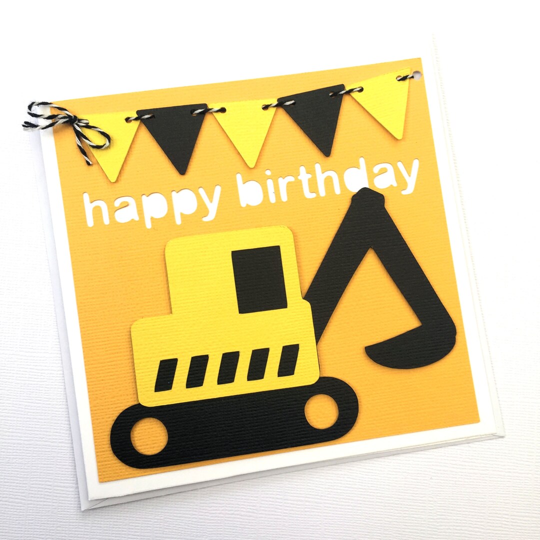 Little Construction Truck Birthday Card, Digger, Happy Birthday, First ...