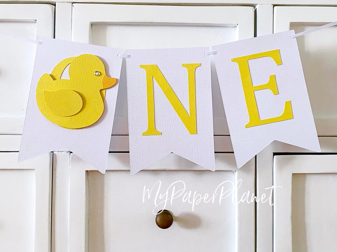 Duck High Chair Banner. Rubber Ducky, Little Duckling ONE, First ...