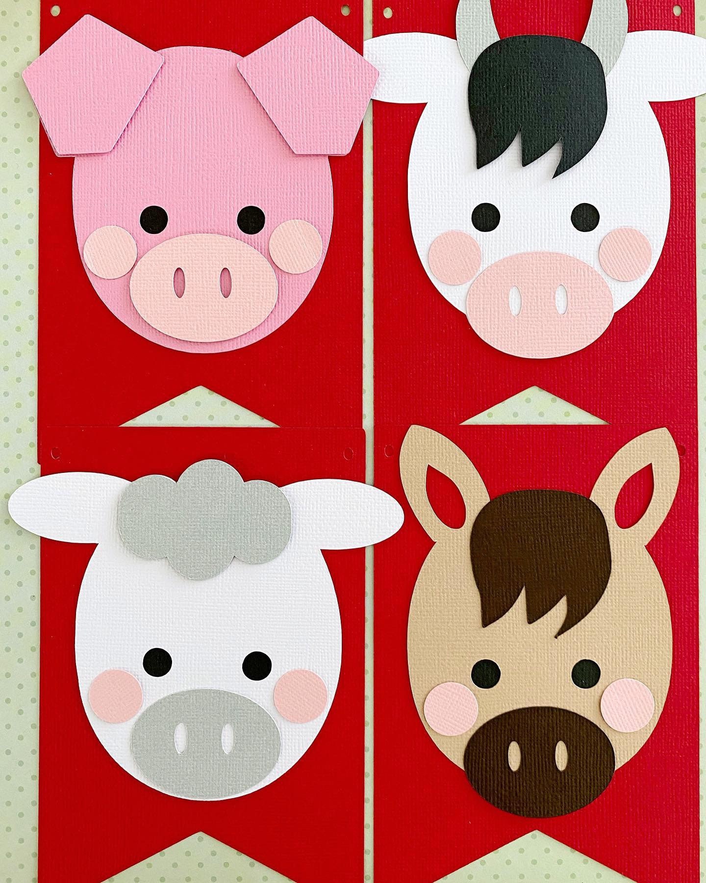 Farm Animals CUSTOM Name Banner in Red Personalised. Cow - Etsy Australia