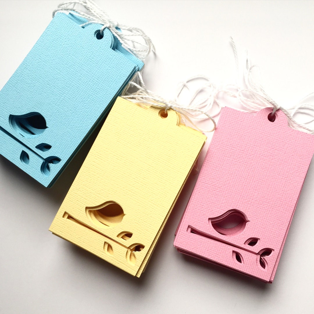 Bird Branch Gift Tags. Pastel Little Birdie Gift Tags. Baby Shower ...