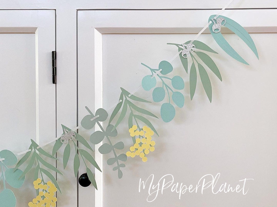 Gum Leaf and Wattle Garland. Australian Native Flora Banner. - Etsy ...