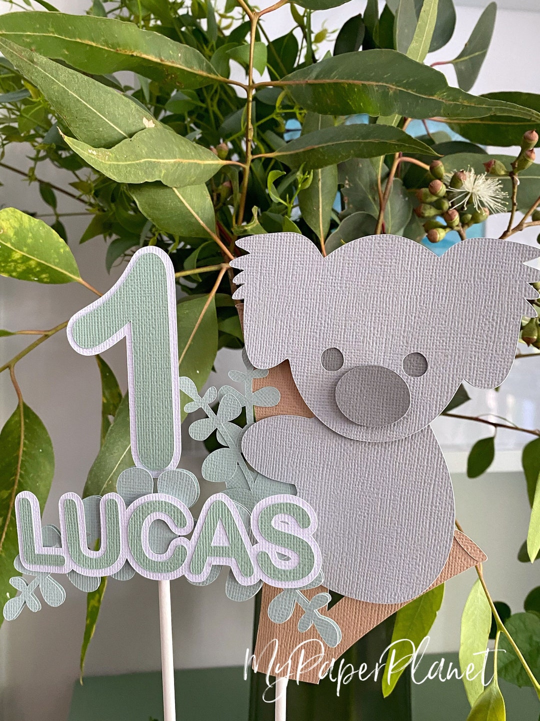 Koala Cake Topper. Birthday Cake Topper, Add Name and Age. Australian ...