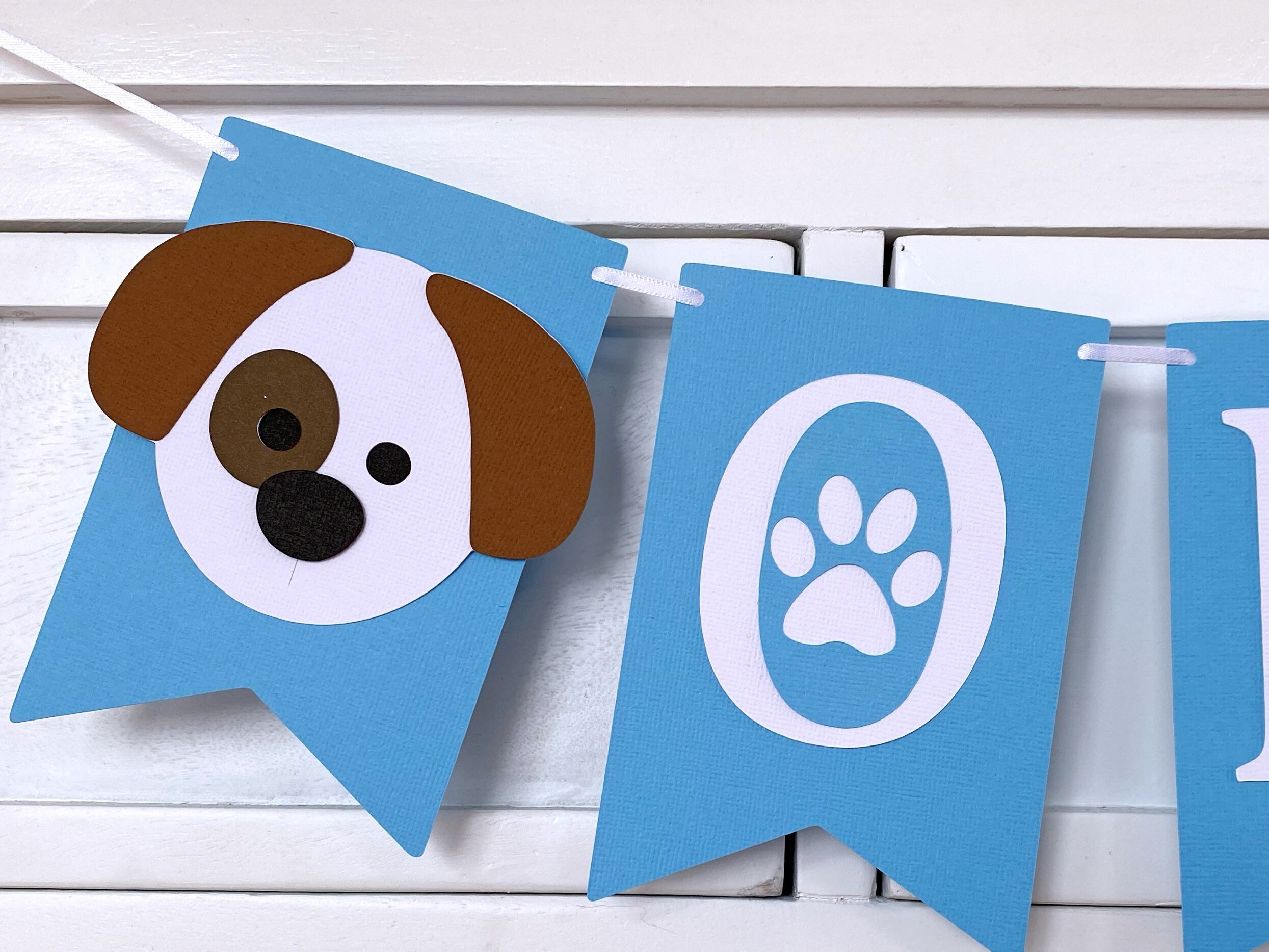 ONE Puppy Party Dog Paws Banner. First Birthday Party. Custom | Etsy ...