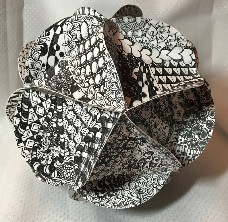 Zentangle Inspired Medium Sphere - Etsy