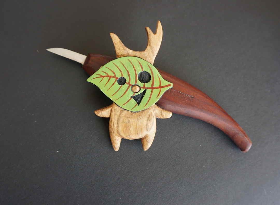 Korok - Hand Carved Legend of Zelda Fan Art, Light Green Leaf - Etsy