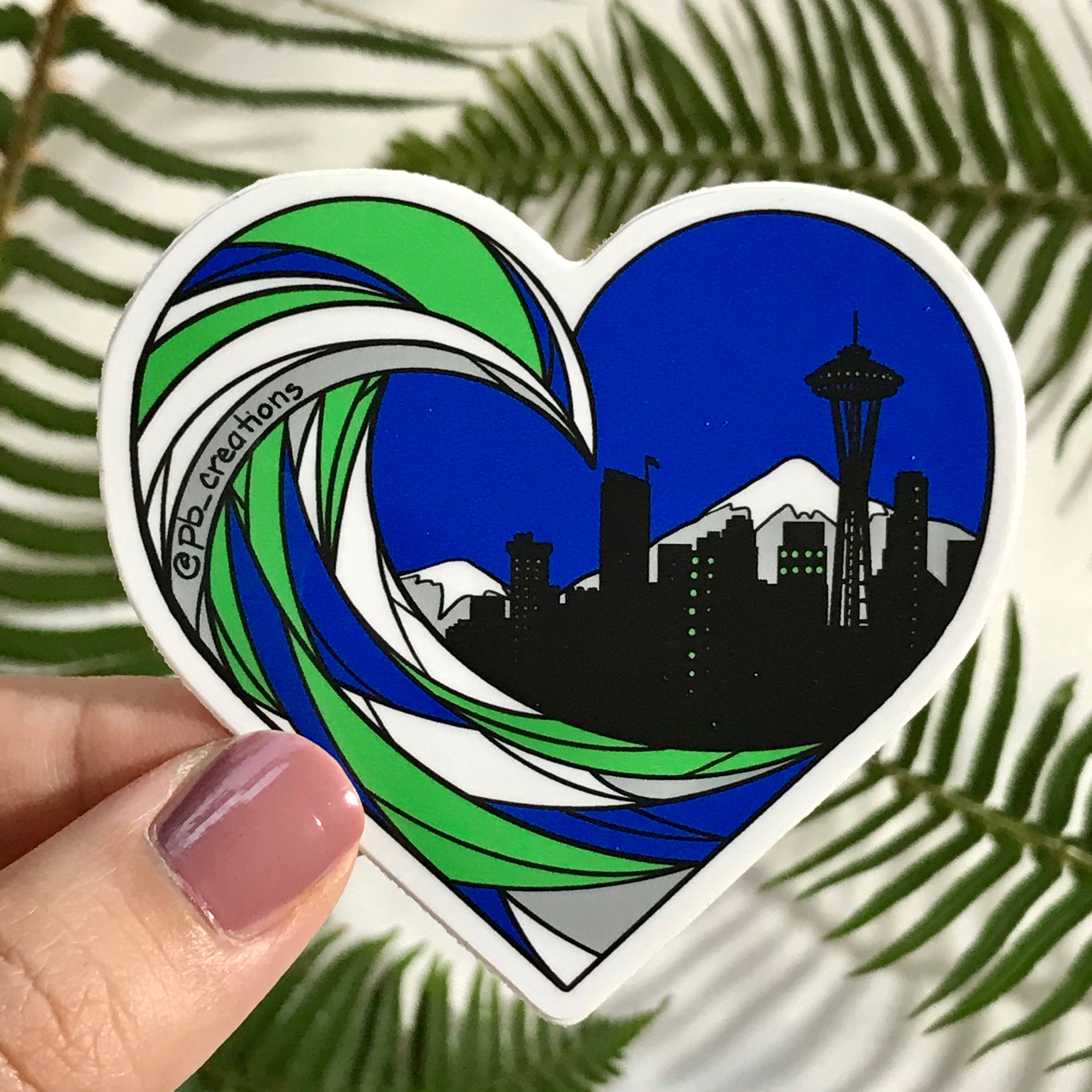 Vinyl seattle heart washington sticker 3 space needle Seahawk - Etsy.de