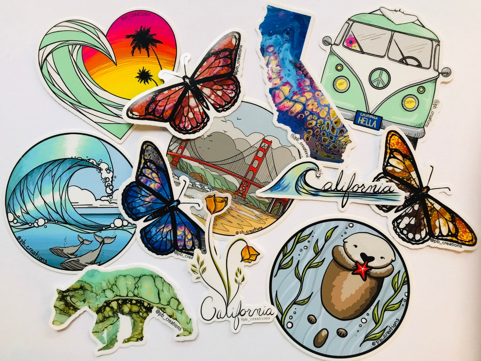 Vinyl Sticker California Mega Pack of 12 Stickers. San Francisco Los ...