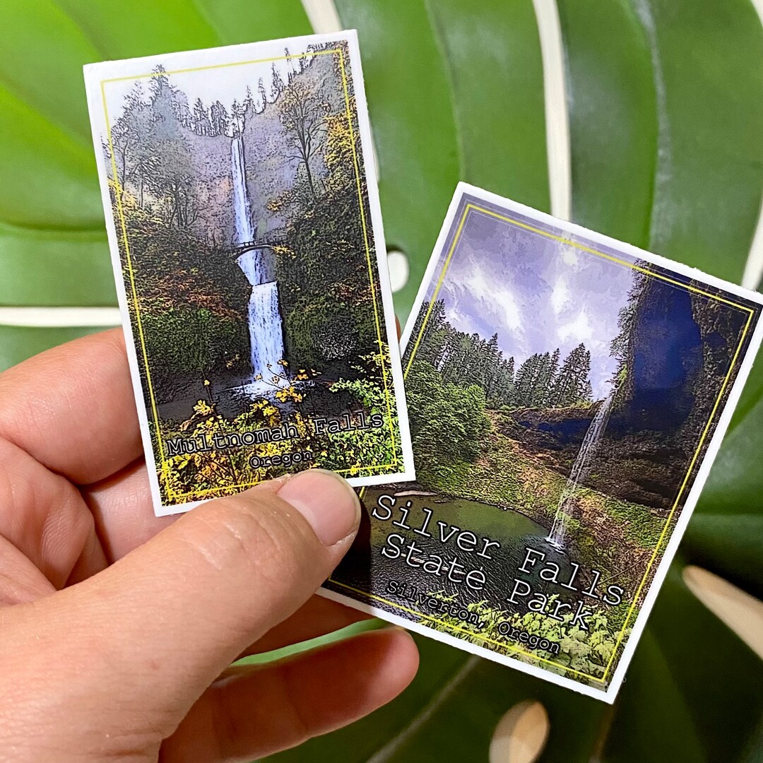 3” Multnomah Falls or Silver Falls State Park Oregon Sticker Water ...