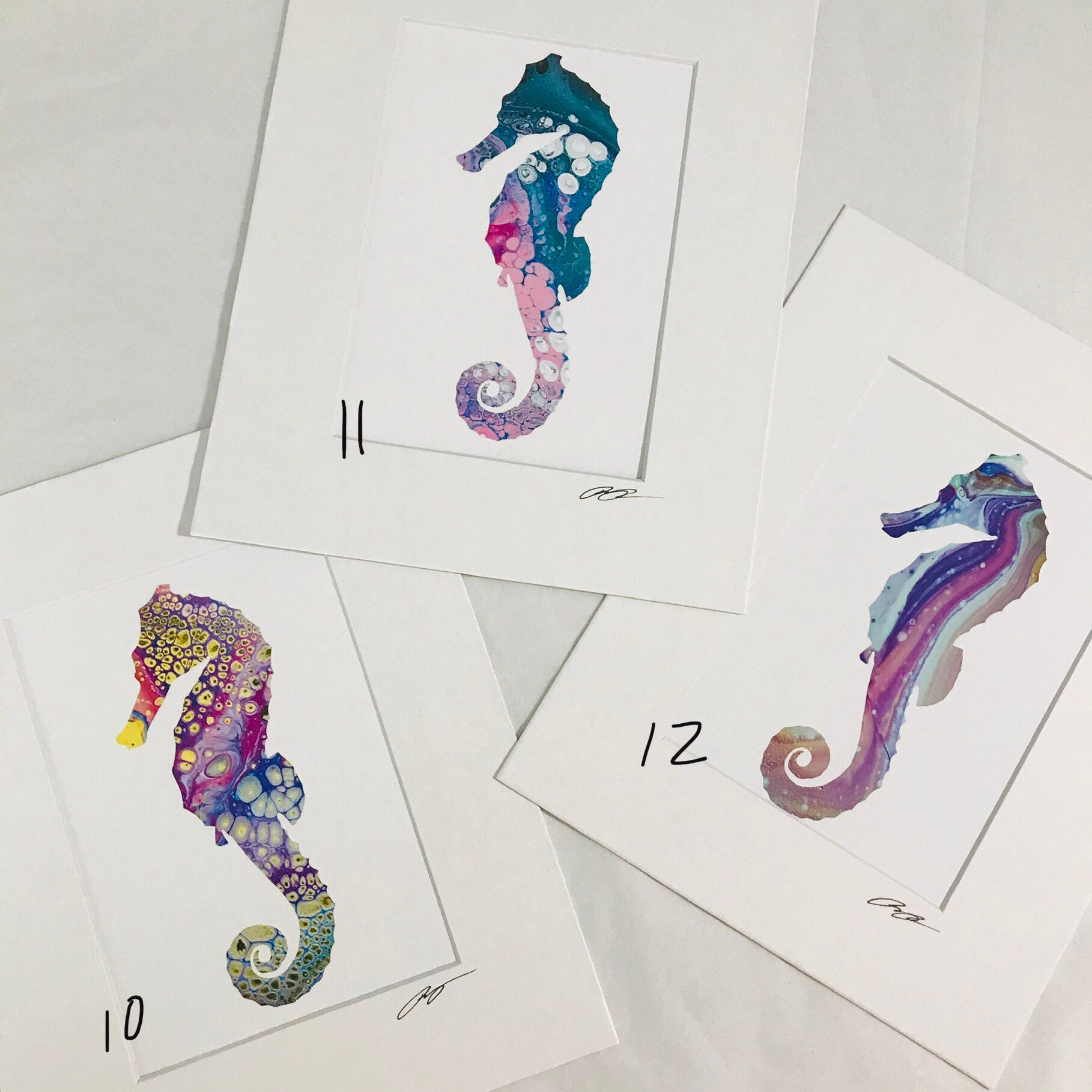 Seahorse Fish Acrylic Pour Painting Prints - Etsy
