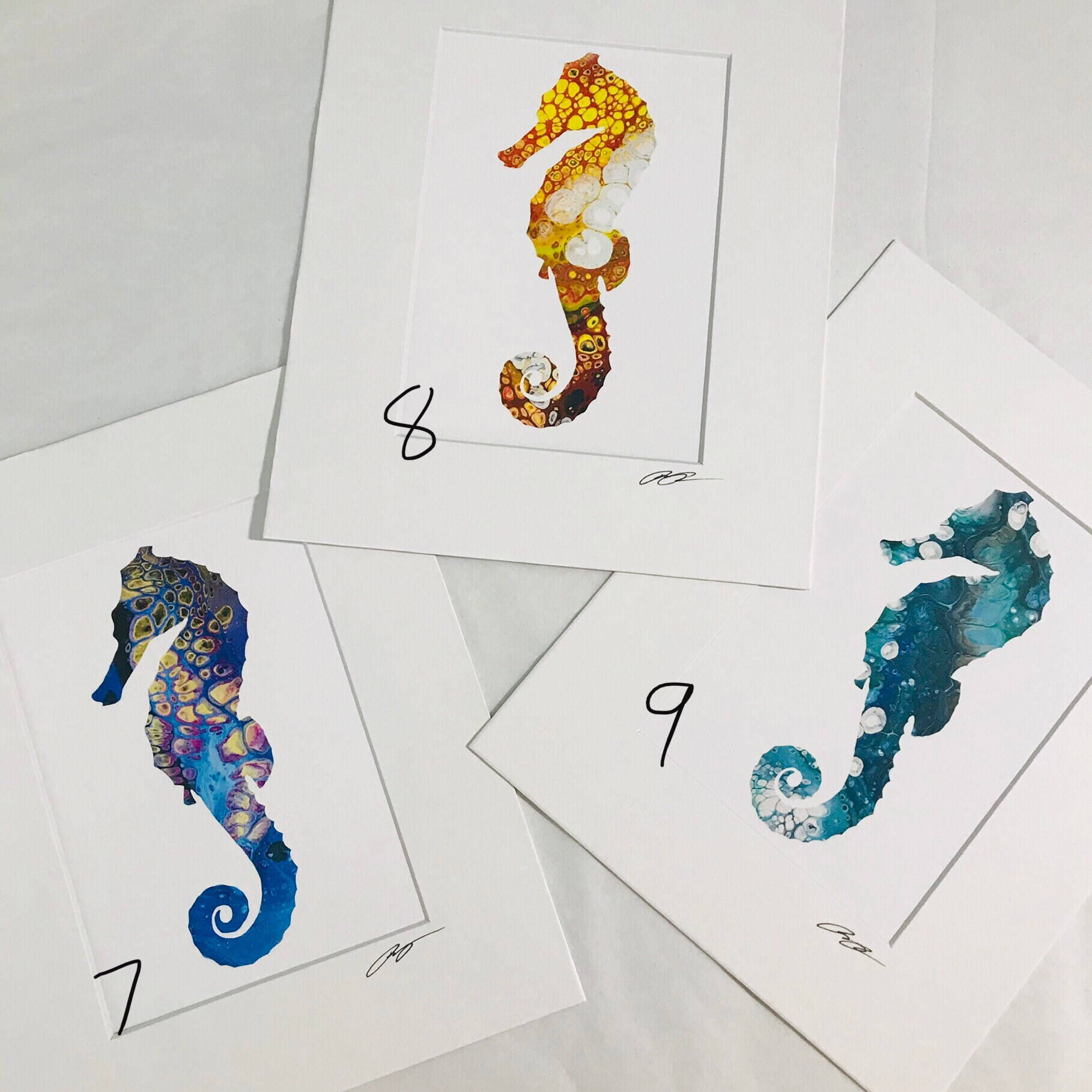 Seahorse Fish Acrylic Pour Painting Prints - Etsy