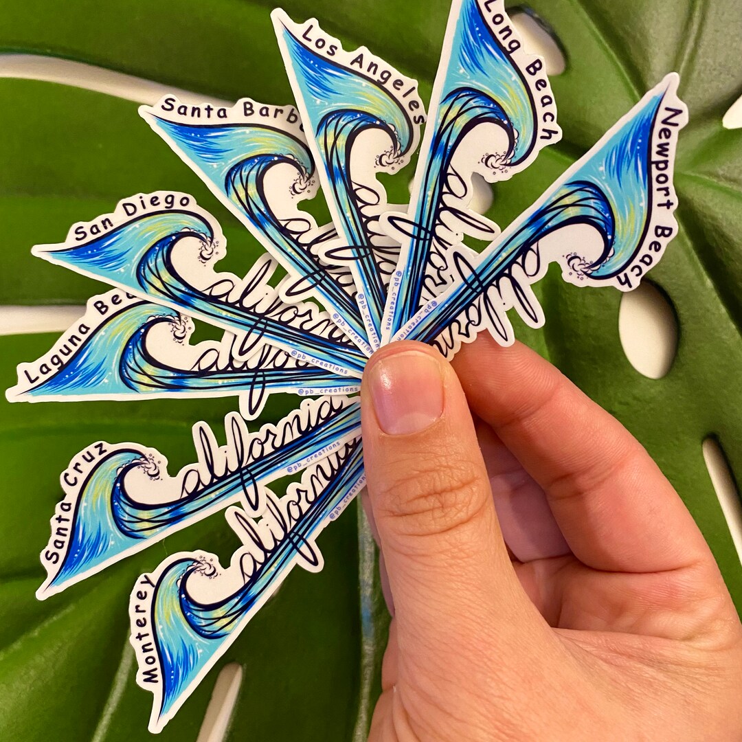 3” Vinyl Sticker California Newport Beach San Diego Santa Cruz Los ...