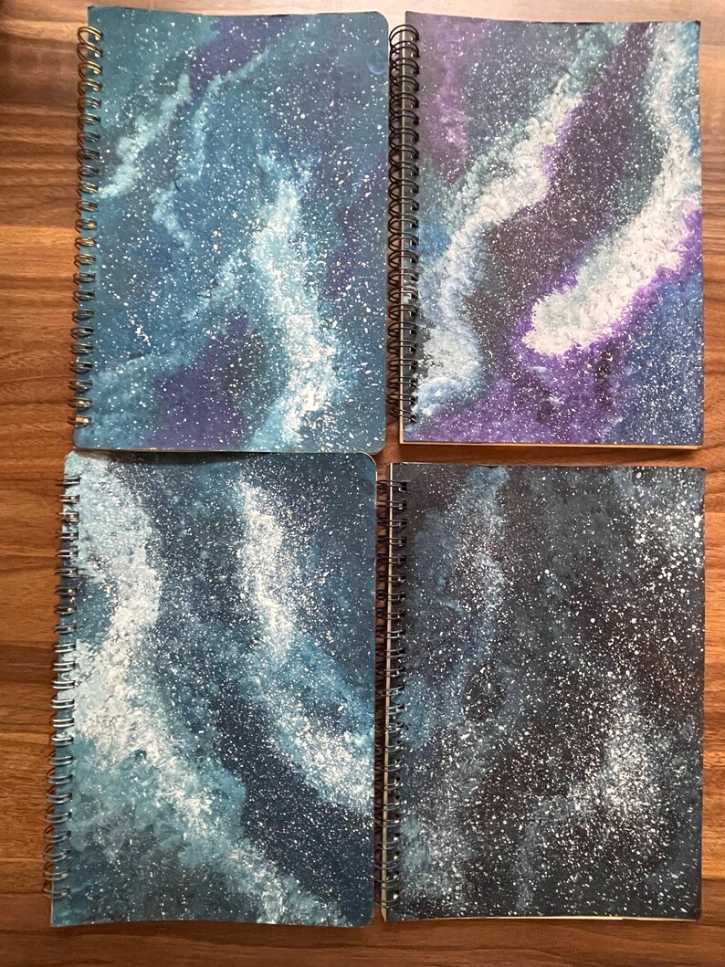 Galaxy Night Sky Hand Painted Travelers Notebook Journal - Etsy