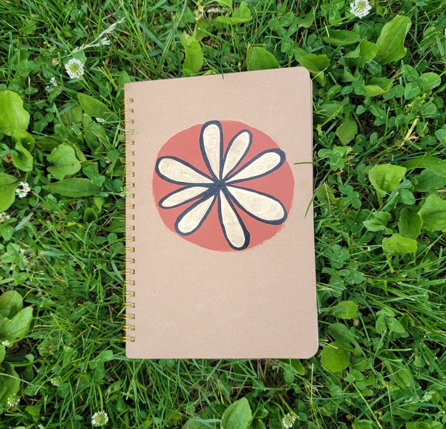 Simple Gold Leaf Flower Hand Painted Travelers Notebook Journal Spring ...