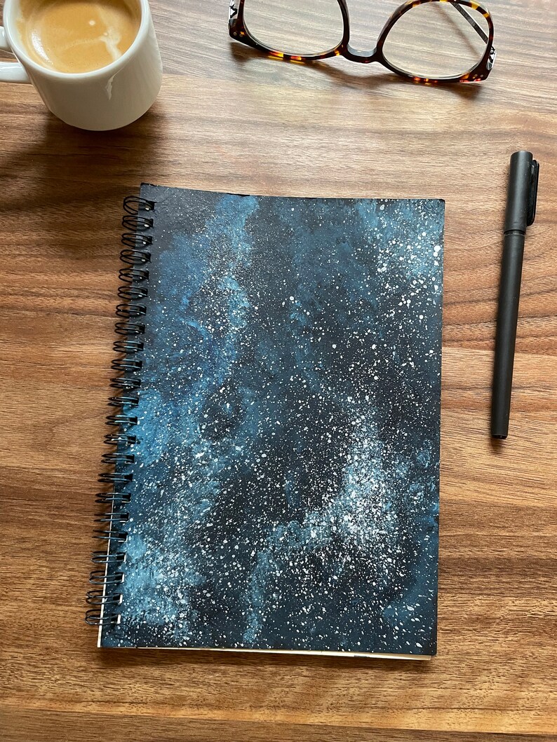 Galaxy Night Sky Hand Painted Travelers Notebook Journal - Etsy