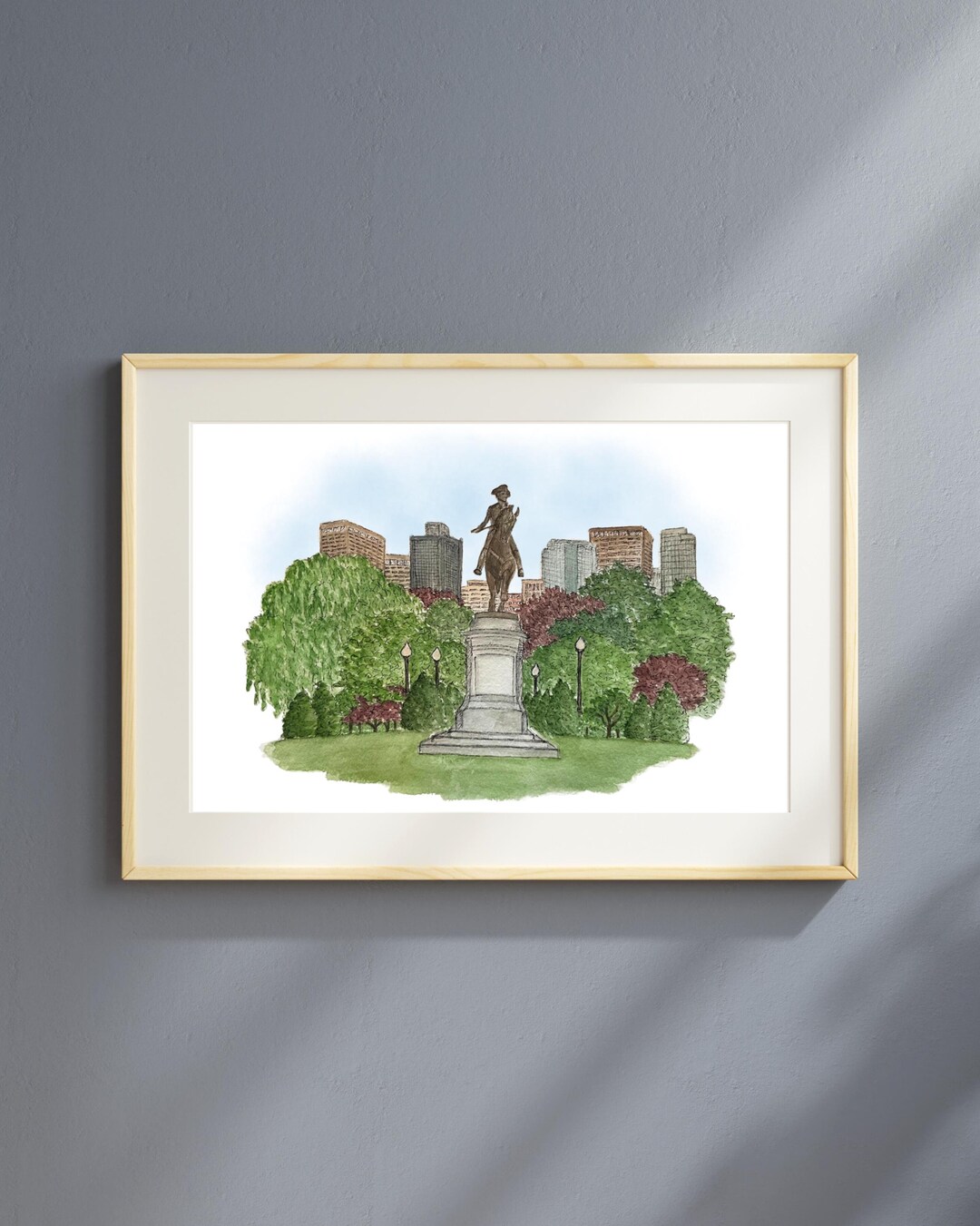 Boston Paul Revere Statue Watercolor Art Print – Boston Common Painting ...