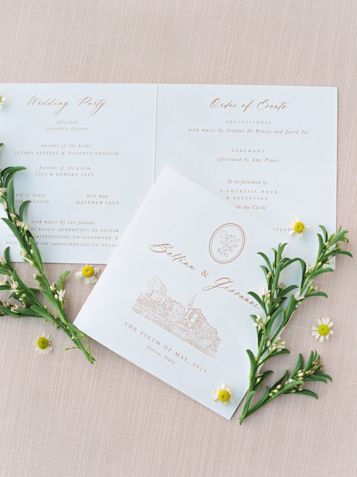 Printed Wedding Program, Folded Wedding Program, Modern Program ...