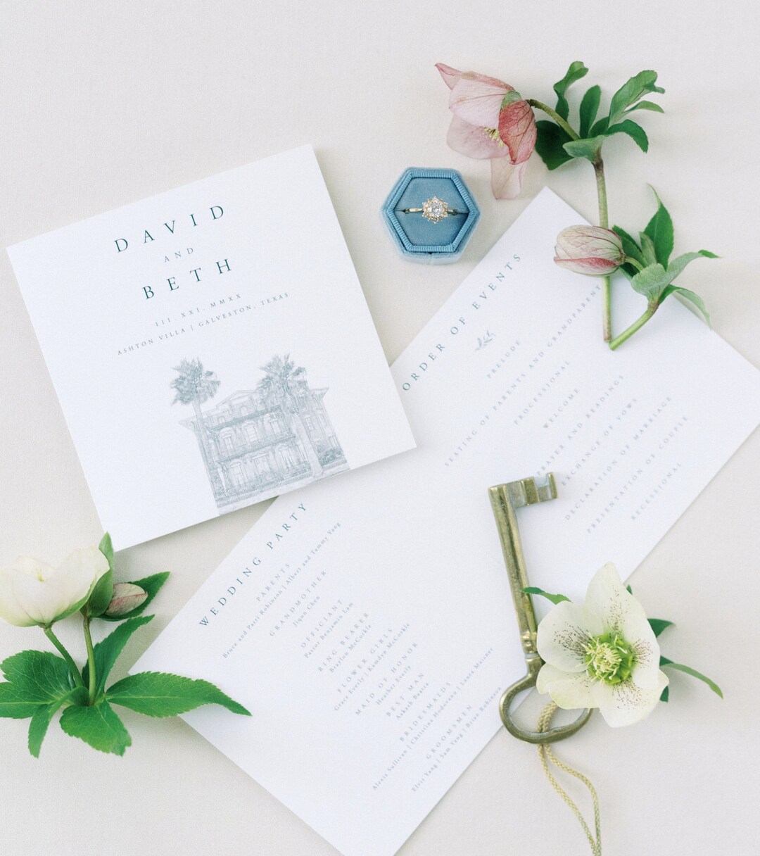 Printed Wedding Program, Folded Wedding Program, Modern Program ...