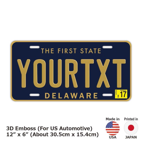 Delaware / Customizable USA State License Plate 12in X 6in | Etsy