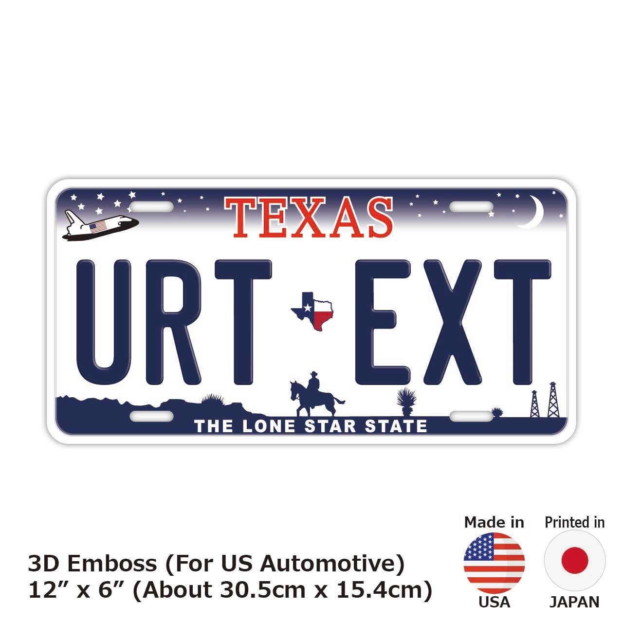Texas / Customizable USA State License Plate 12in X 6in Embossed - Etsy