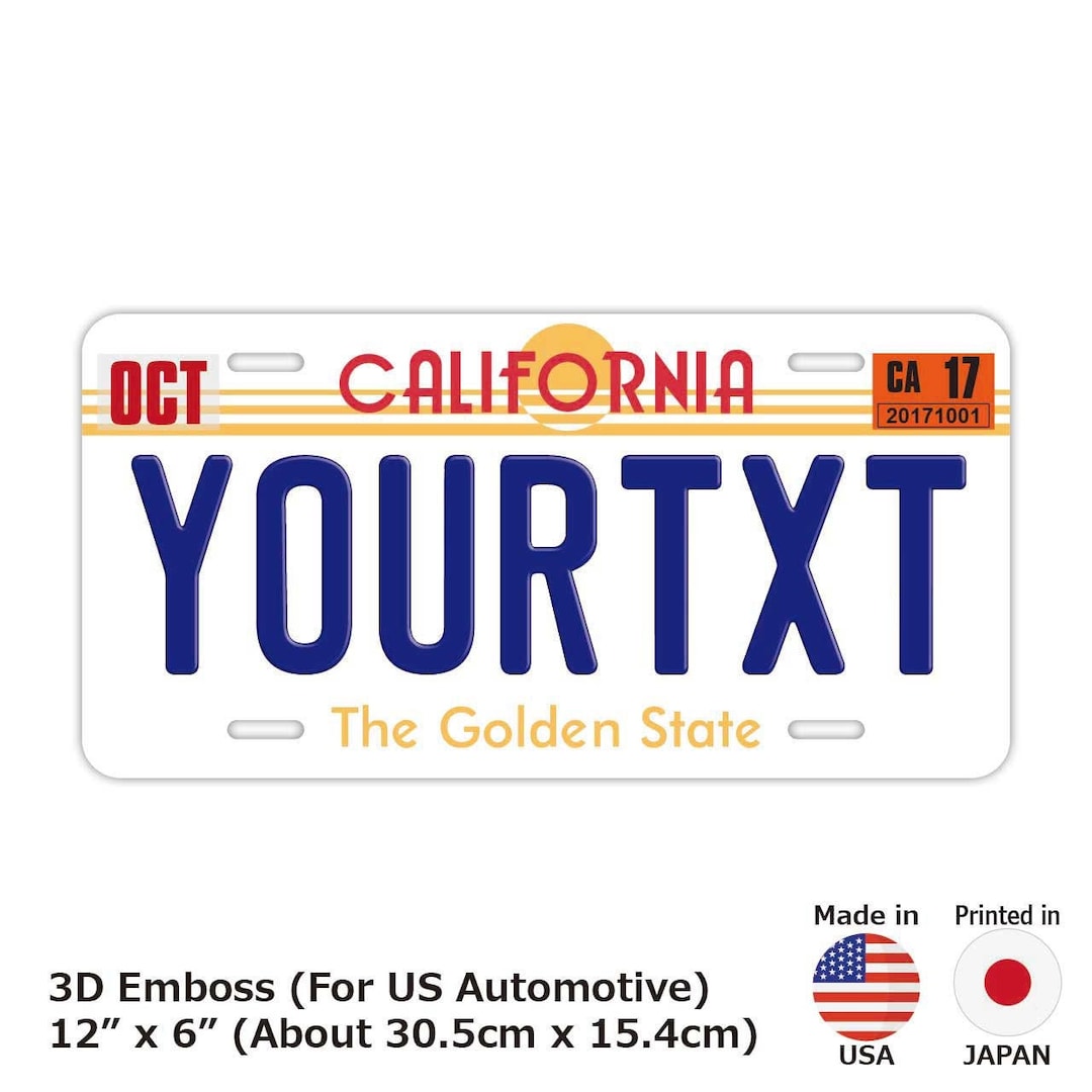 California 1980's / Customizable USA State License Plate 12in X 6in ...