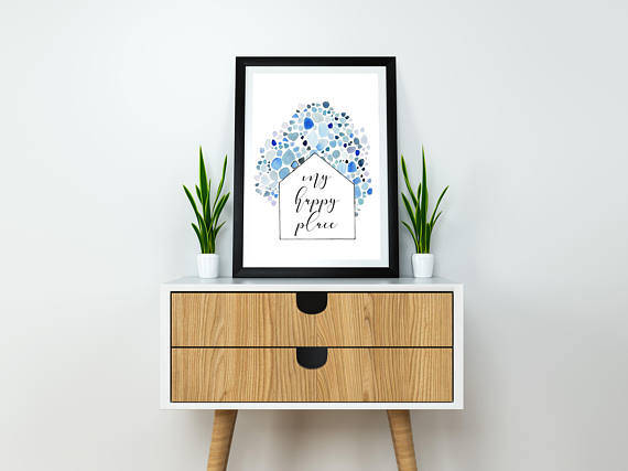 Happy Place Printable. Printable Home Art. Instant Download. Printable ...