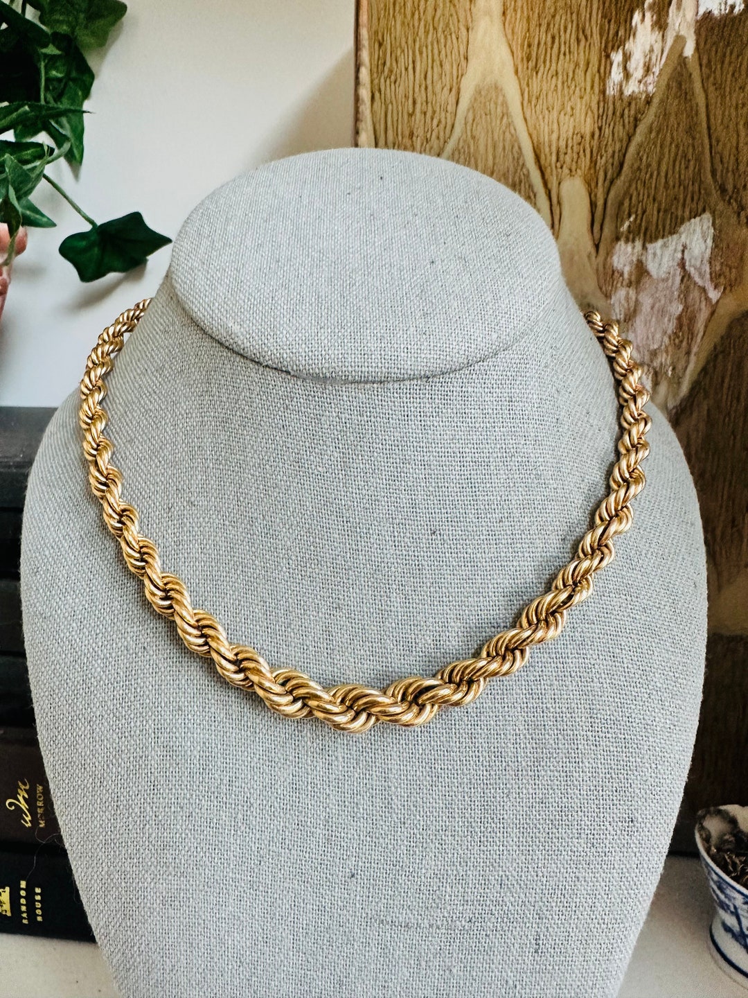 Vintage 14k Gold Graduated Rope Necklace - Etsy