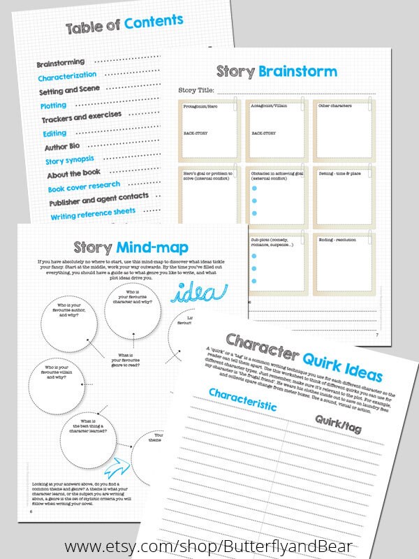 Ultimate Novel Planning Workbook Printable Worksheets | Etsy