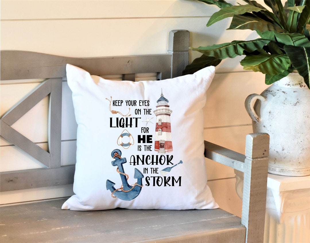Nautical Pillow Cover, Religious Pillow, Lighthouse Pillow, Anchor ...