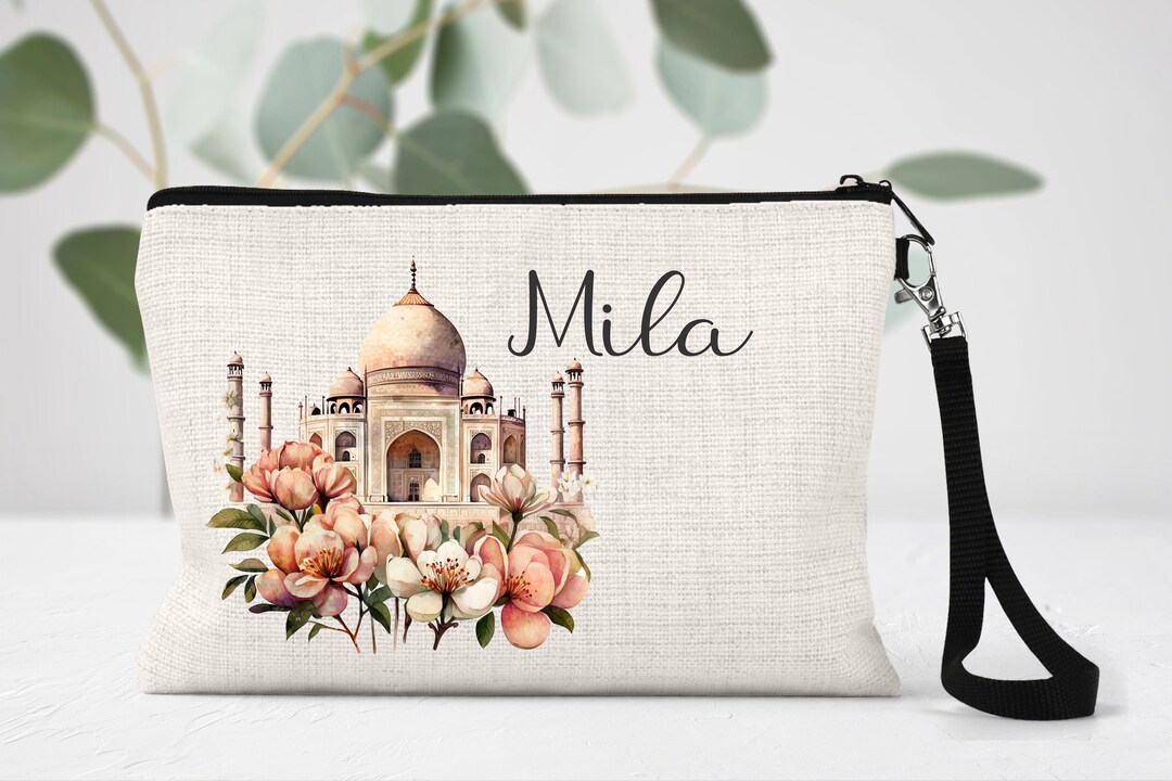Taj Mahal Makeup Bag, Taj Mahal Gift, Taj Mahal Bag, Passport Bag, Taj ...