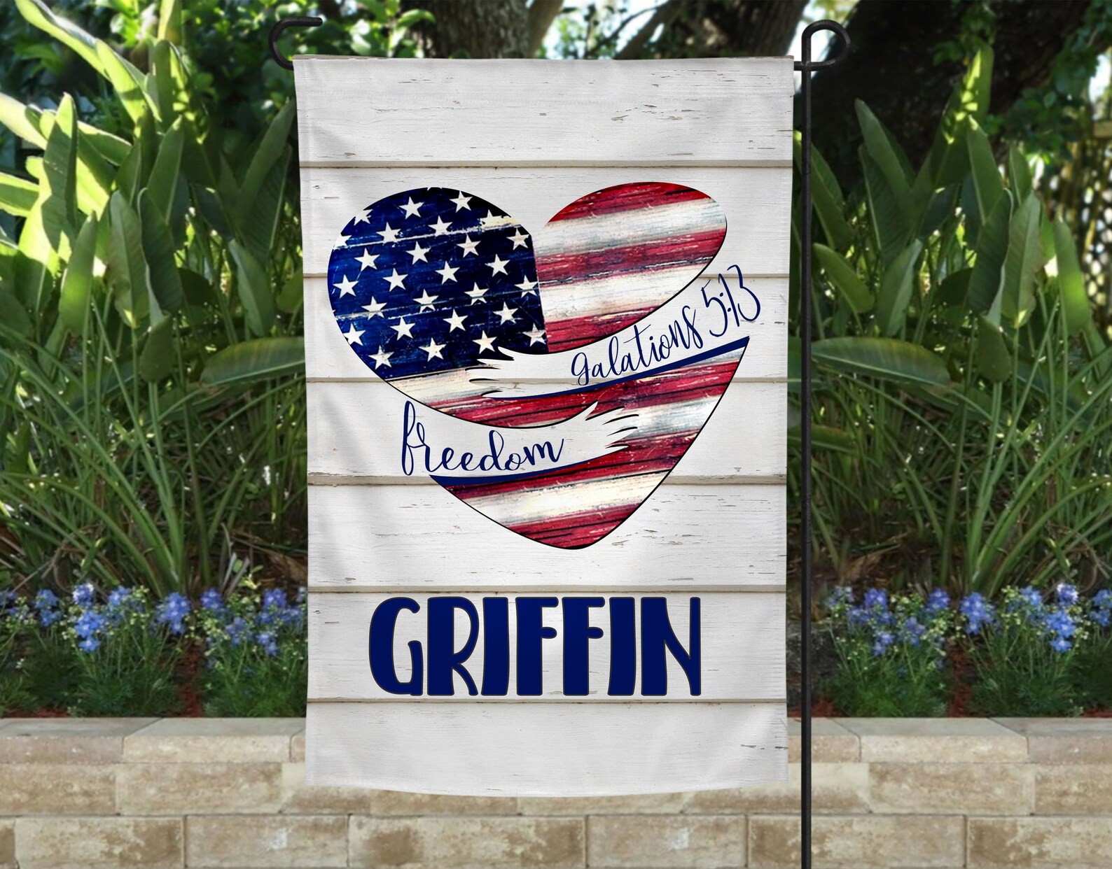 USA flag garden flag inspirational flag freedom flag love | Etsy