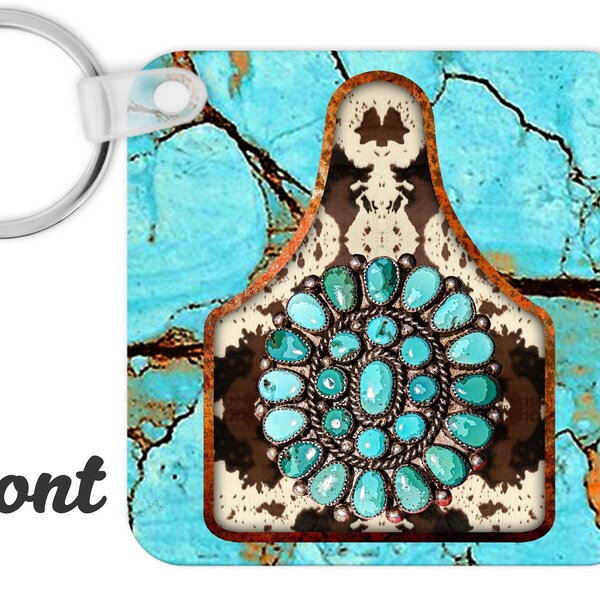 Cow Tag Keychain - Etsy