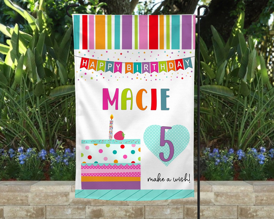 Birthday Flag, Birthday Garden Flag, Girls Birthday Flag, Girls ...