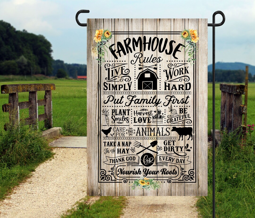 Farmhouse Garden Flag, Farm Flag, Country Flag, Farmhouse Gift ...