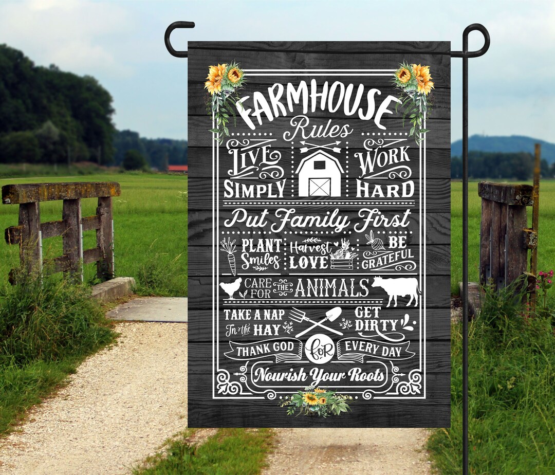 Farmhouse Garden Flag, Farm Flag, Country Flag, Farmhouse Gift ...