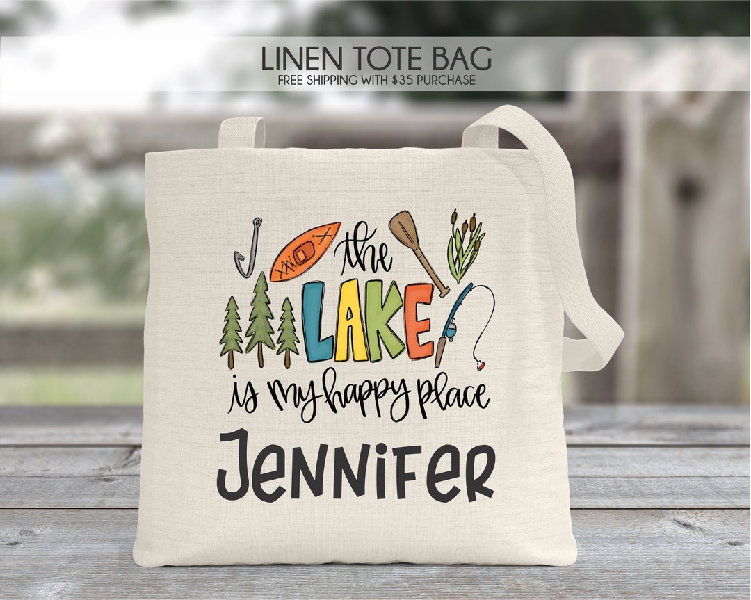 Personalized Tote Bag, Lake House Tote Bag, Lake House Gift, Lake Bag ...