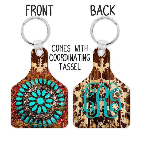 Cow Tag Keychain - Etsy