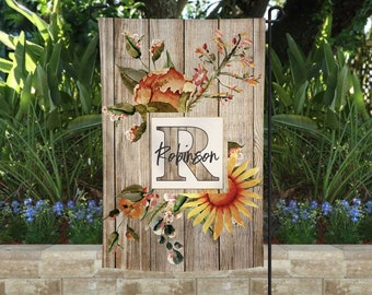 Personalized Harvest Market Garden Flag, Personalized Fall Garden Flag ...