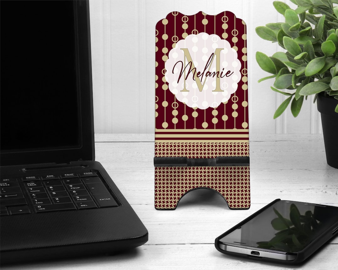 Phone Stand, Garnet and Gold Phone Stand, Garnet and Gold Gift, Phone ...