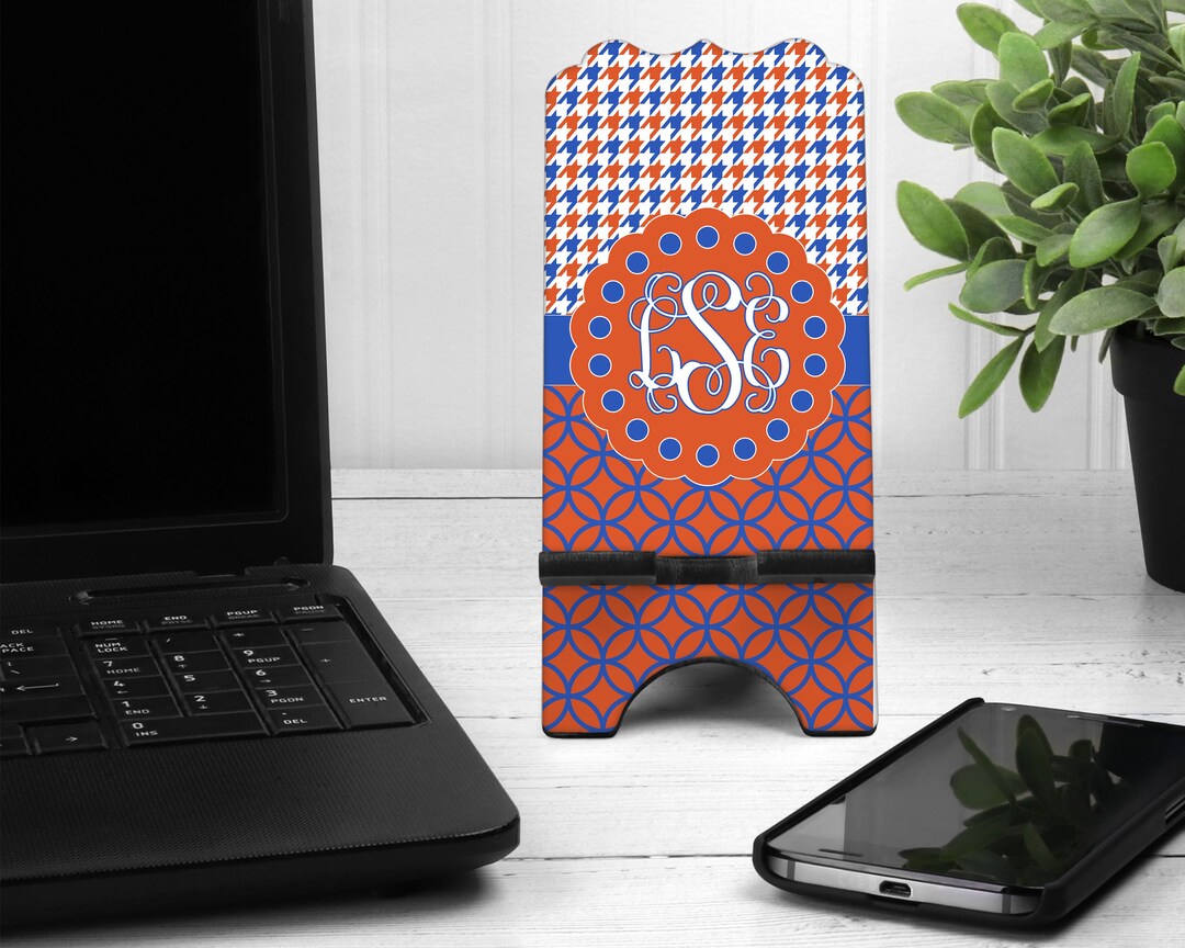 Phone Stand, Orange and Blue Phone Stand, Cell Phone Stand, Graduation ...