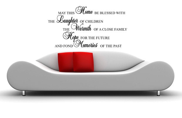 May This Home Be Blessed Wall Art Vinyl Wall Art Sticker Decal Living ...