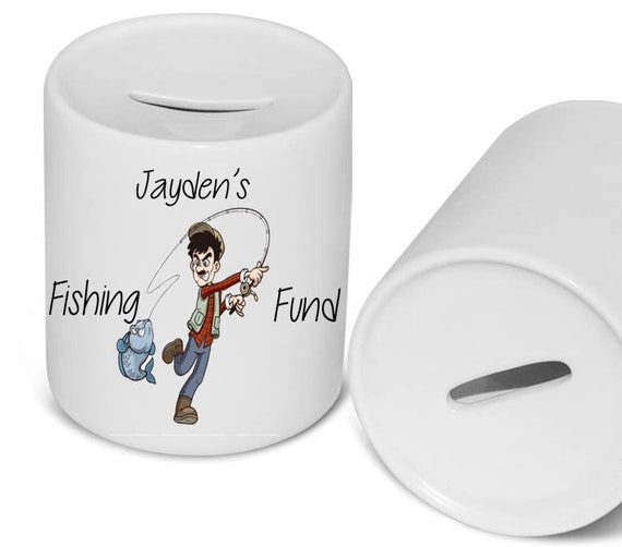 Fishing fund Personalised Fund Money Box | Etsy