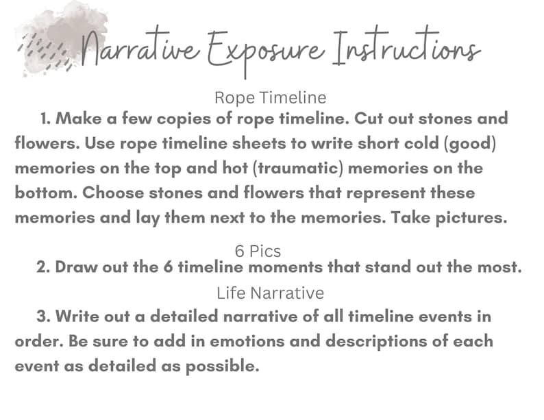 Narrative Exposure Worksheets- 7 Digital, PDF. Narrative Exposure ...
