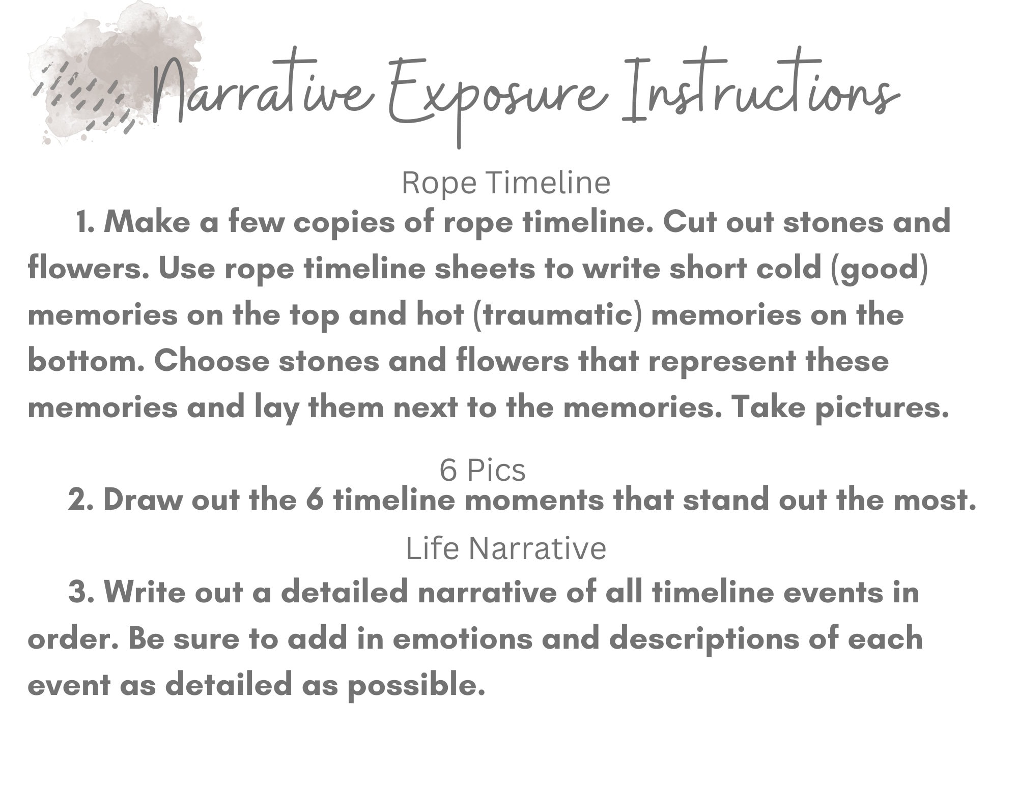 Narrative Exposure Worksheets- 7 Digital, PDF. Narrative Exposure ...