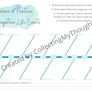 Timeline of Positive and Negative Life Events Worksheet- Includes ...